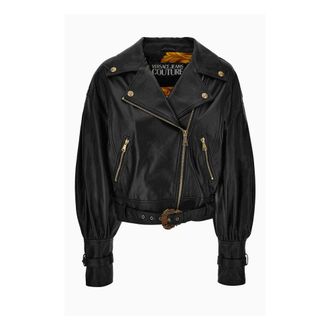 Versace Jeans Couture Femme, Vestes, Noir, Taille: 38 FR Leather Jacket