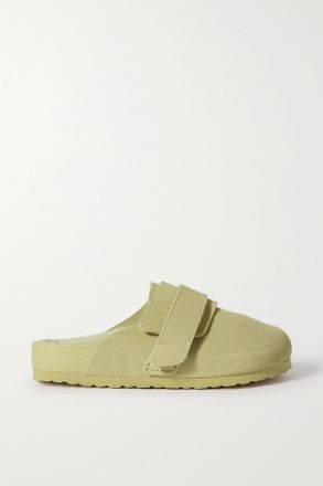 Birkenstock Chaussons De Ville En Daim &Agrave; Finitions En Peau Lain&eacute;e Nagoya X Tekla - Neutres