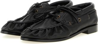 Saint Laurent Mens Black Calfskin Slip-On Loafers