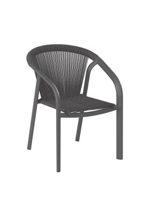 ambia GARDEN Gartenstuhl, Anthrazit, Metall, Kunststoff, Flachrohr, 56x79x62 cm, stapelbar, Stühle