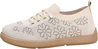 Generic Chaussures basses &agrave; lacets pour femme - Semelle plate - Chaussures de marche l&eacute;g&egrave;res et respirantes - Antid&eacute;rapantes - &Eacute;l&eacute;gantes - D&eacute;contract&eacute;es - Cha