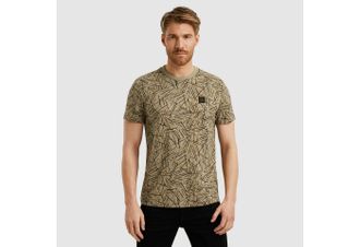 PME Legend T-Shirt Short sleeve r-neck slub jersey aop Allover-Druck mit Logo-Badge