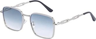 Generic Lunettes de soleil tendance rétro à monture carrée pour hommes et femmes, lunettes de soleil décoratives de vacances en plein air (couleur : E, taille