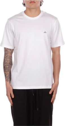 C.P. Company C.p. Company, Homme, Tops, Blanc, Taille: L Logo Front T-shirt