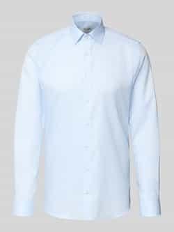 Olymp Level 5 Slim Fit Business-Hemd mit Strukturmuster und Kentkragen