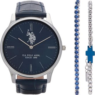 U.S.Polo Association Uhr und Armband Set U.S. Polo Assn. USP6453TW Dunkelblau