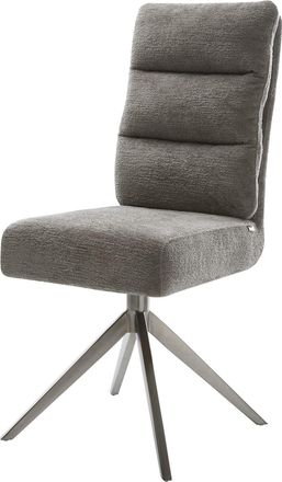 DELIFE Esszimmerstuhl Pela-Flex Kreuzgestell breit Graphit Boucl&eacute; Soft Schlamm 360&deg; drehbar Wippfunktion Taschenfederkern