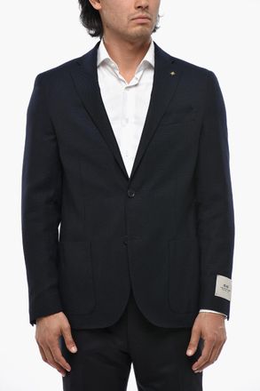 Corneliani CC COLLECTION Blazer aus Schurwolle mit aufgesetzten Taschen Corneliani