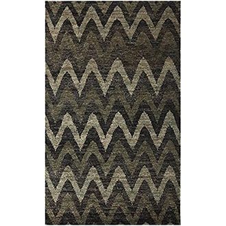 Safavieh Tapis Boho Pour Salon, Salle à manger, Chambre à coucher - Bohemiam Collection, Tapis à poil long, Granit bleu, 152 X 244 cm