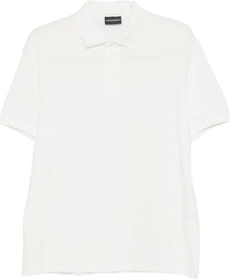 Emporio Armani Homme, Tops, Blanc, Taille: S Polo en Piqu&eacute; de Coton
