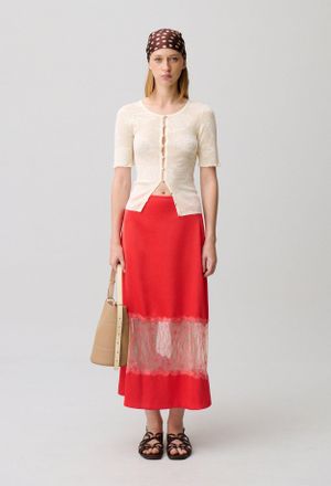 Claudie Pierlot Satinrock mit Spitze