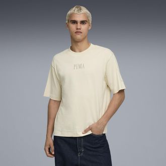 Puma T-shirt coupe boxy &agrave; motif Premium Essentials Unisexe, V&ecirc;tements, Blanc, XL