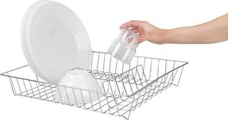 Equinox 517603 Abtropfgestell, Edelstahl, verchromt, 43 cm x 34 cm x 7,5 cm, f&uuml;r bis zu 12 Teller, silberfarben