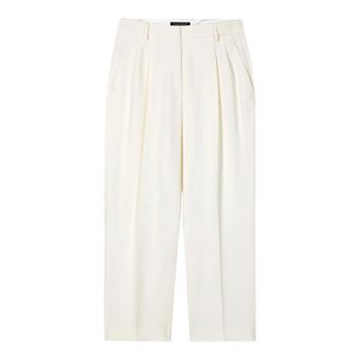 Luisa Cerano Femme, Pantalons, Blanc, Taille: 44 FR Pantalon Cropped Pliss&eacute;
