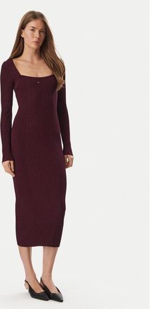 Tommy Jeans Strickkleid DW0DW23329 Violett Slim Fit