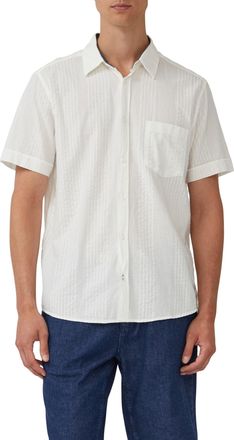 s.Oliver Regular Fit: Strukturiertes Kurzarmhemd mit Kentkragen