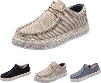 Generic Chaussures d&eacute;contract&eacute;es pour homme - Bout rond - En velours c&ocirc;tel&eacute; - L&eacute;g&egrave;res et confortables - Avec semelle en caoutchouc antid&eacute;rapante, beige, 42 1/