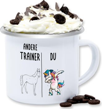 Shirtracer Emaille Tasse Blechtasse - Andere Trainer Dabbing Einhorn Geschenk Bester Trainer Geschenkideen Handballtrainer Geschenke Fu&szlig;balltrainer I - 300 ml - 