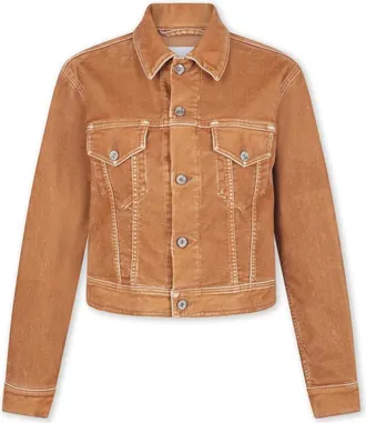 Paco Rabanne Femme, Vestes, Beige, Taille: 40 FR Veste en jean floqu&eacute;e