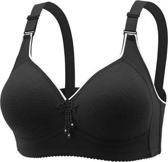 Generic Soutien-gorge tendance d&eacute;contract&eacute; respirant sans anneau en acier pour femme, Noir, 64
