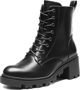 Dream Pairs Bottes Femme de la Mode Bottes Epaisses Confortables Bottines Tendance pour lAutomne et de lhiver,Size 40.5,Noir,SDAB2317W