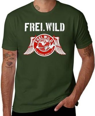 Generic Frei.Wild WDSWL Retro T-shirt pour homme, Vert militaire, 5XL