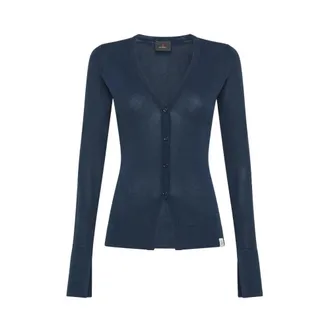 Peuterey Lang&auml;rmliger Cardigan - - Knitwear - Damen - Blau - XL