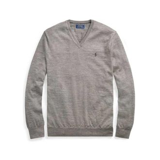 Polo Ralph Lauren Klassischer V-Ausschnitt Polo Pullover - - Knitwear - Herren - Grau - 2XL
