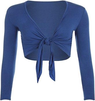 WearAll Cardigan à Manches Longues avec Un Noeud - Hauts - Femmes - Bleu électrique - 36-38