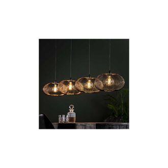 M&S Collection M&s - Suspension 4 lampes 170x35x150 cm en métal noir