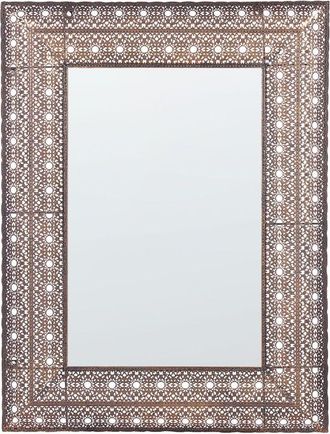 Beliani Beliani - Wandspiegel in Kupfer 69 x 90 cm mit originellen Ornamenten Rechteckig im Retro Stil
