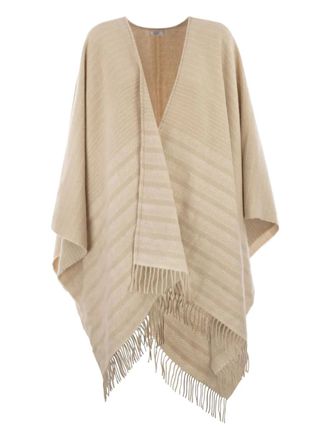 PESERICO Poncho mit Fransen - Nude