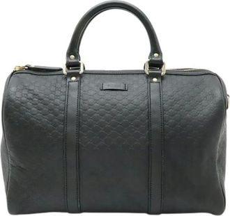 Gucci unisex, Pre-owned, Noir, Taille: ONE Size Pre-owned Micro Guccissima Leather 2way Boston Bag