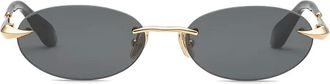 Roberto Cavalli lunettes de soleil &agrave; design sans monture - Or