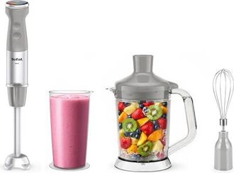 T-fal Quickchef+ 3-in-1 XL Stabmixer/Zerkleinerer/Schneebesen, 1000 W, intuitive Geschwindigkeitsregelung, Turbo-Taste, Powelix-Messer-Technologie, Edelstah