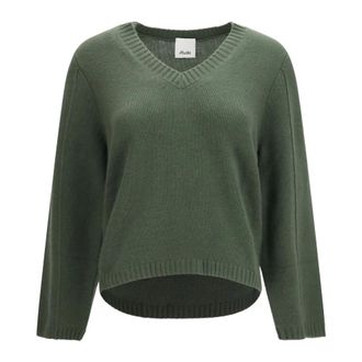 Allude V-Ausschnitt Kaschmirpullover - - Knitwear - Damen - Gr&uuml;n - M