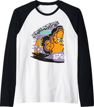 Garfield Big Face Pose Hate Monday Freche Cartoon Retro 70er Jahre Raglan