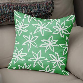 Bonamaison Le Jardin du Lin Kissen Zierkissenbezug Kissenbezug, Benzin Grün & Weiß Dekoration, Weich Bequem, Für Zuhause Autos Büro Sofa Wohnzimmer Couch Schlafz