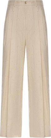 Dolce & Gabbana Homme, Pantalons, Rouge, Taille: XL Pinstriped Pantalons