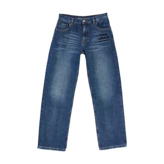 Marc Jacobs Jeans mit geradem Bein und mittelhoher Taille mit The Jean Stickerei - - Jeans - Damen - Blau - W32