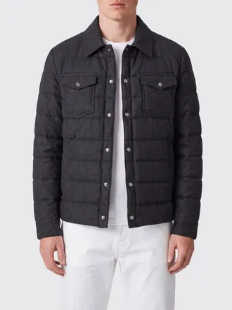Herno Gef&uuml;tterte Hemdjacke aus Wolle mit klassischem Kragen und aufgesetzten Taschen