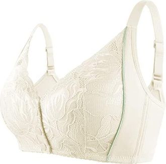 Generic Soutien-gorge 2026 pour femme avec bords dor&eacute;s en dentelle frontale et boucle en forme de boucle avec bretelles r&eacute;glables et sans anneau en acier, tai