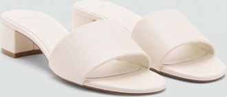 Mango Sandales lani&egrave;re &agrave; talon bloc &eacute;cru - Femme - 35 - MANGO