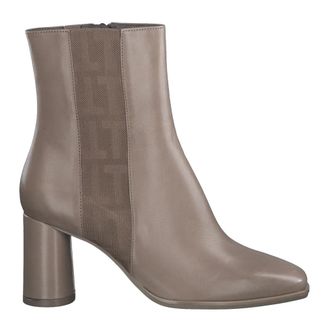 Tamaris Beige Leder-Stiefeletten mit Absatz - - Shoes - Damen - Beige - 38 EU