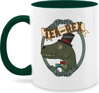 Shirtracer Tasse Tassen 325ml - Statement - Tea-Rex Rahmen - 325 ml - Dunkelgrün - t-rex kaffetassen sprüche statements t rex kakaobecher tea spruch statement-ta