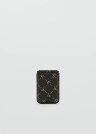 Mango Porte-cartes de t&eacute;l&eacute;phone portable imprim&eacute; logo marron - Femme - Taille unique - MANGO