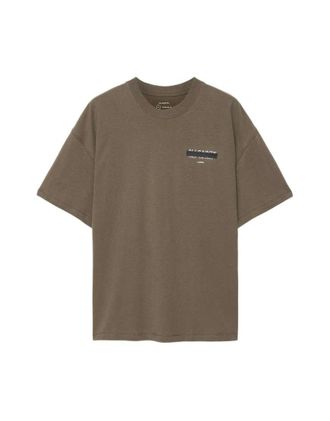 AllSaints Redact t-shirt &agrave; manches courtes col rond en kaki d&eacute;lav&eacute;-Marron