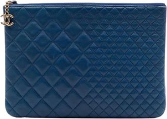 Chanel Pre-owned Vintage Quilted Clutch - Femme - Pre-owned - Bleu - Taille: ONE Size