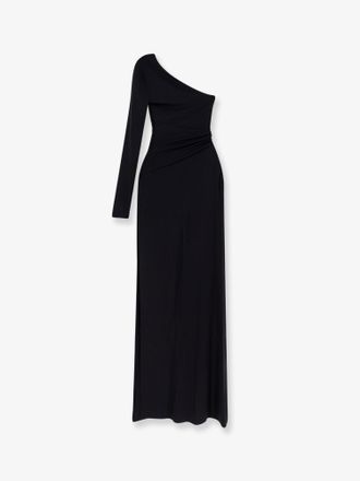 Elisabetta Franchi Womens Red Carpet Stretch Viscose Long Dress Black