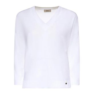 Herno Femme, Pulls, Blanc, Taille: 38 FR Lyocell and Cotton Jersey Sweater